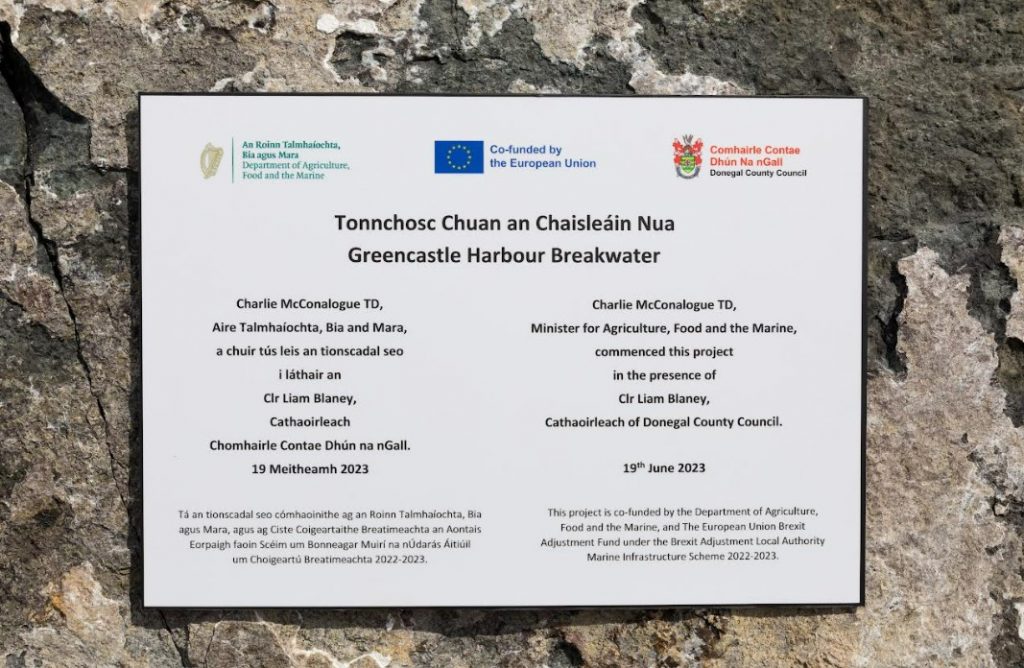 Commemorative plaque unveiled to mark start of Greencastle breakwater ...