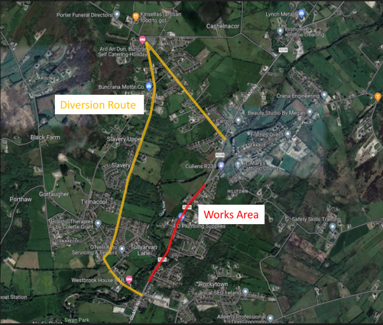 Cockhill Road, Buncrana closed this weekend for works to be carried out ...