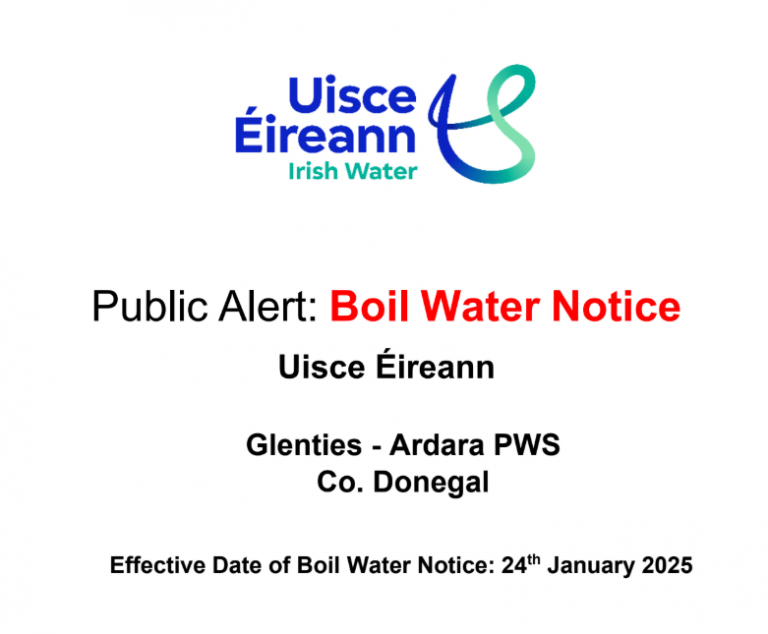 Boil Water Notice issued for customers on the Glenties - Ardara Public ...