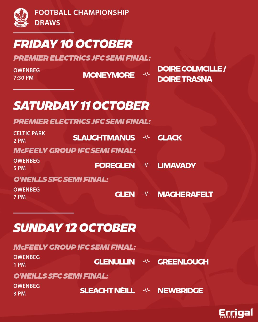 Semi Final line ups confirmed in Derry and Tyrone - Highland Radio ...